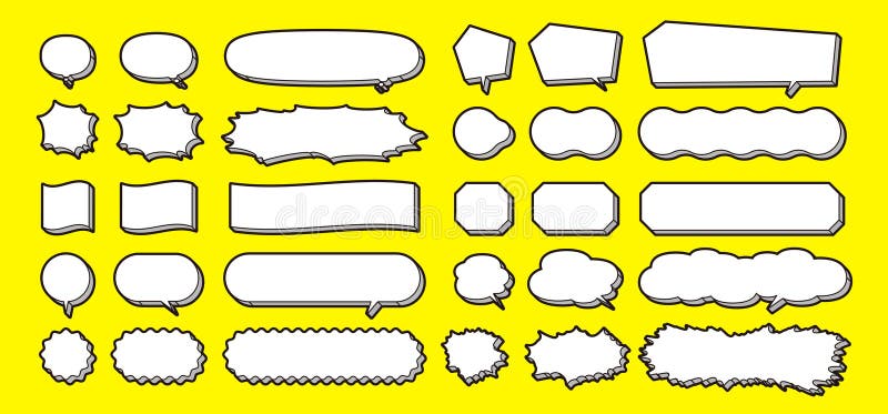 Speech Bubbles of Various Shapes Stock Vector - Illustration of mouth ...