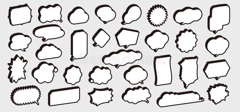 Speech Bubbles of Various Shapes Stock Vector - Illustration of writing ...