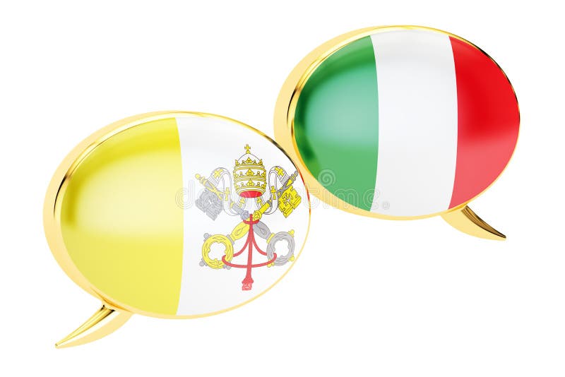 Speech Bubbles, Vatican-Italian Conversation Concept. 3D Rendering ...