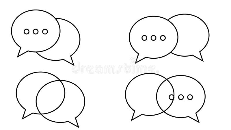 Speech Bubbles Vector Icon Set Stock Vector - Illustration of ...