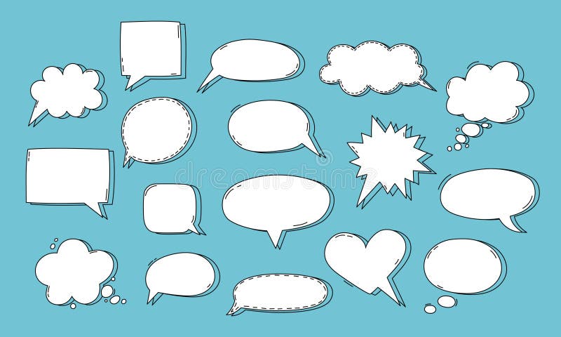 Speech Bubbles Vector Set. Isolated Design Elements for Text, Thought ...