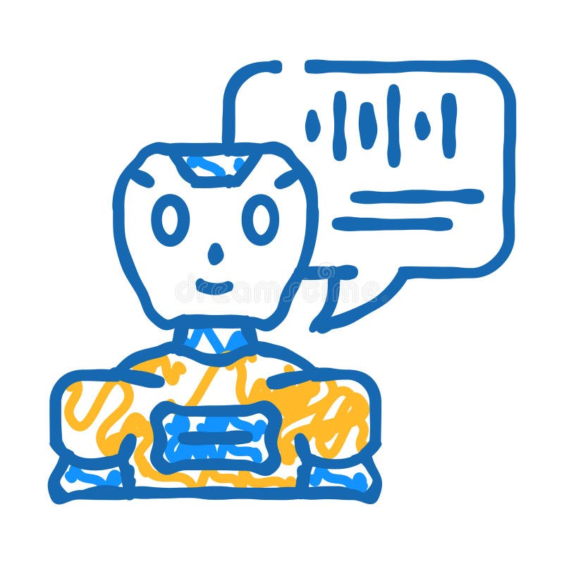 Speech Chat Bot Icon Doodle Illustration Stock Vector - Illustration of ...