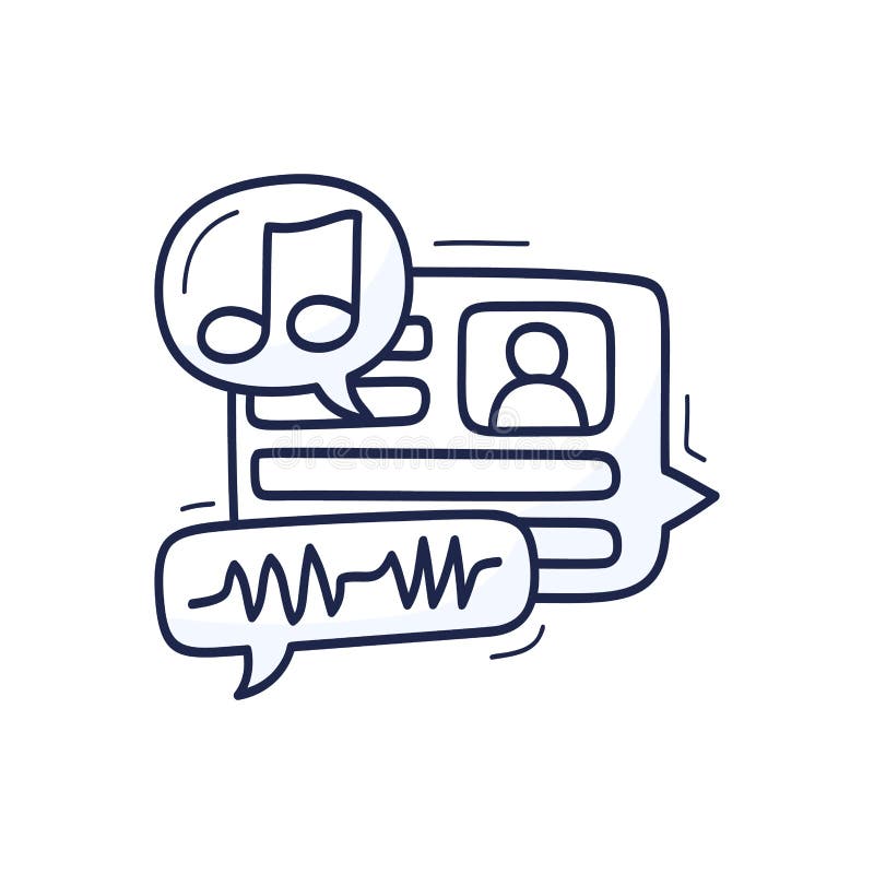 Speech Chat Bubble Musical Note Hand Drawn Cartoon Vector Illustration ...