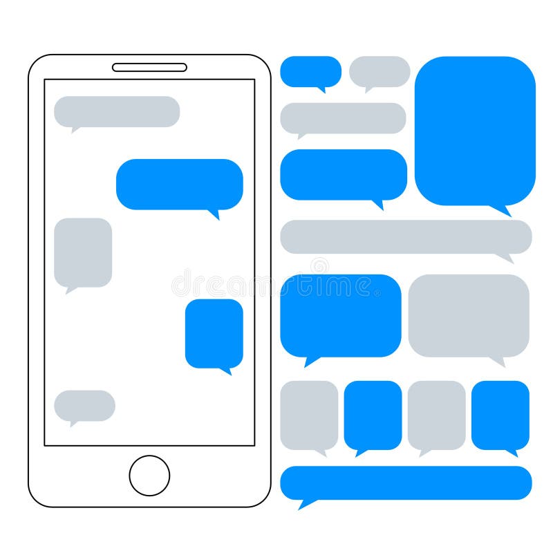 Speech Chat Bubble Talk Balloon, Vector Graphic. Text Message ...