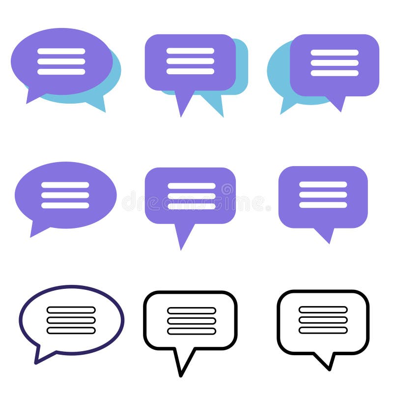 Speech Chat Bubble Talk Balloon, Vector Graphic. Text Message ...