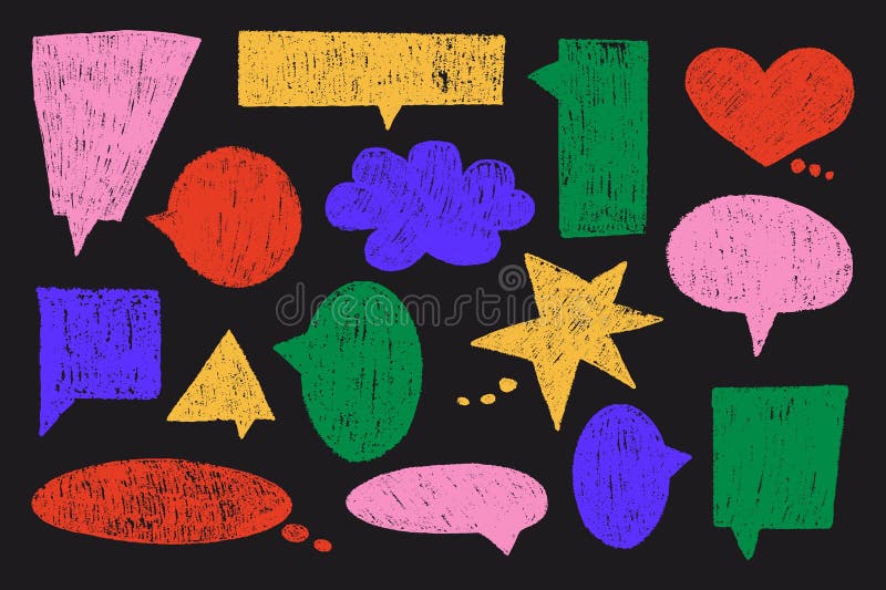 Speech Chat Bubbles. Doodle Comic Message Balloons with Text and ...