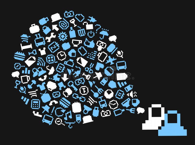 Speech cloud of icons stock vector. Illustration of lock - 26294328