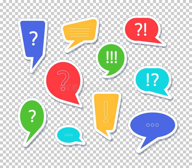 Speech Clouds Vector Illustrations Set Stock Vector - Illustration of ...