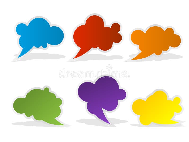 Speech Color Bubbles Set for Design Stock Vector - Illustration of icon ...
