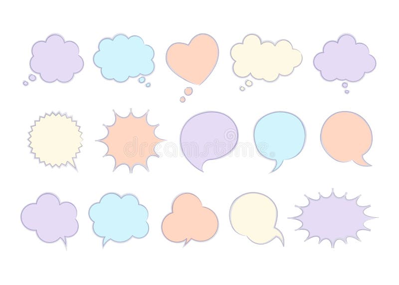 Pastel Speech Bubbles Stock Illustrations – 520 Pastel Speech Bubbles ...