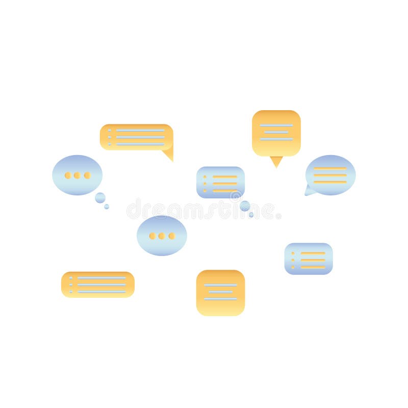 Speech, Communication, Dialog Icons Realistic Icon Set. 3d Vector ...