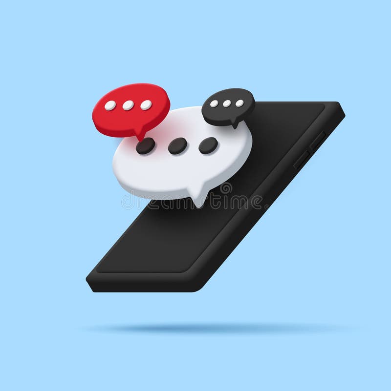 Speech, Dialogue Bubbles in Perspective Poping Up from a Black ...