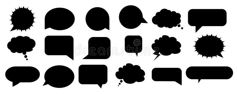 Speech Dialogue Set. Shadow Effect. Template for Banner Design. Hand ...