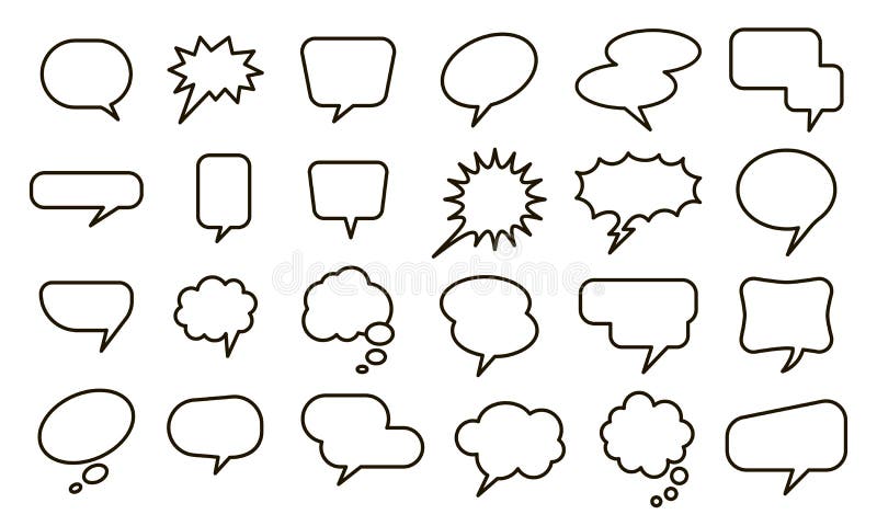 Vector Talk Bubble Set, Speech Box Collection, Hand Drawn Design ... Vector Talk Bubble Set, Speech Box Collection, Hand Drawn Design ...