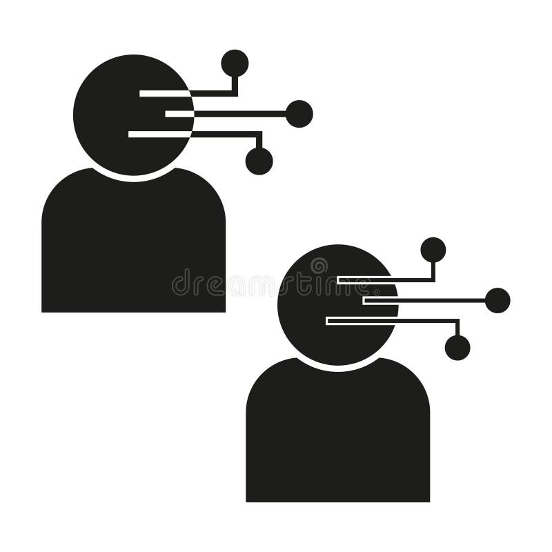Speech Flow Icon. Talking Profile Shape. Vector Communication Lines ...