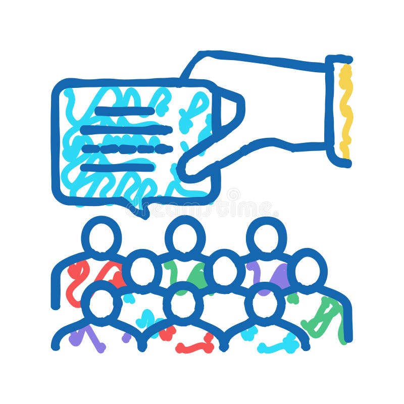 Speech on Forum Icon Doodle Illustration Stock Illustration ...