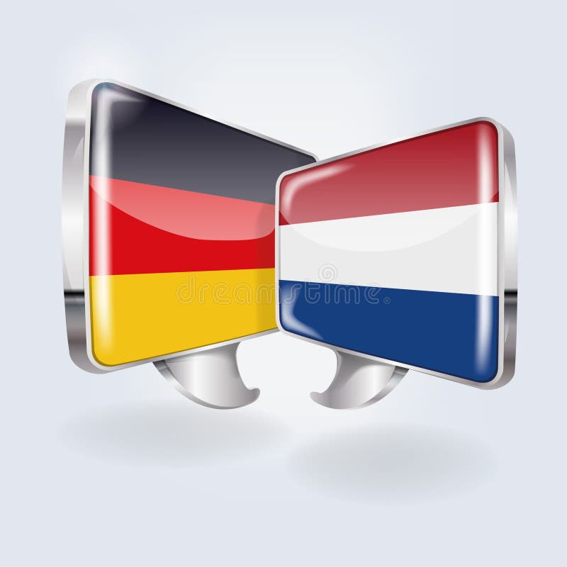 Speech in German and Dutch stock vector. Illustration of abbreviations ...