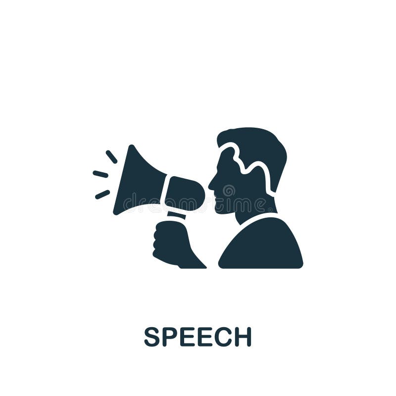 Speech Icon. Monochrome Simple Sign from Speech Collection Stock Vector ...