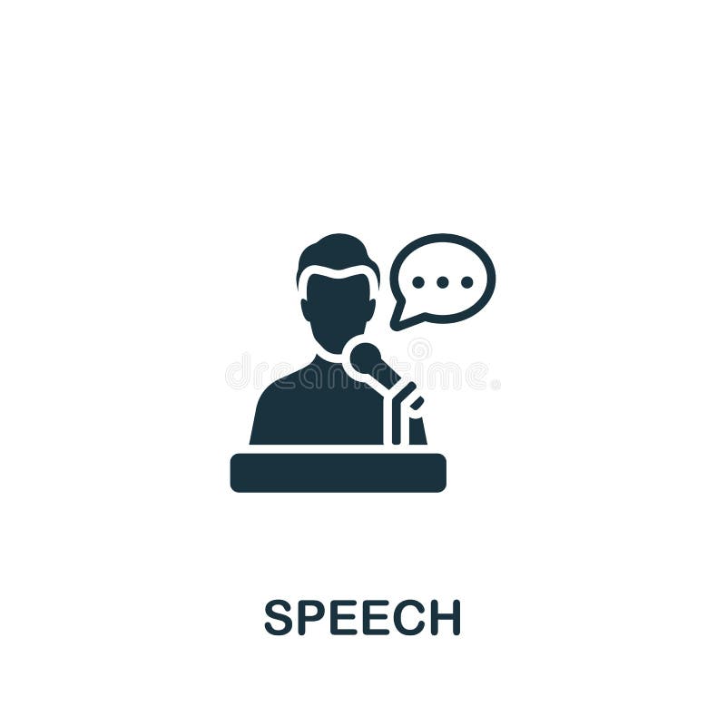 Speech Icon. Monochrome Simple Sign from Speech Collection Stock Vector ...