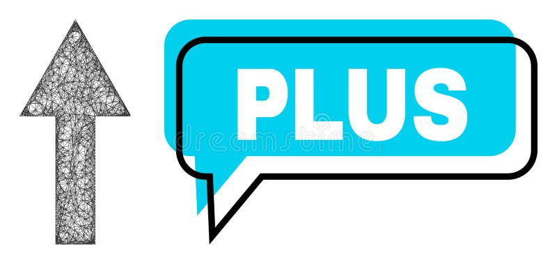 Shifted Plus Speech Frame and Net Arrow Up Icon Stock Vector ...
