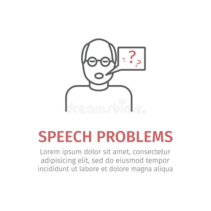 Speech problems line icon stock vector. Illustration of speech - 100094828