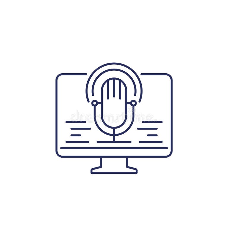 Speech Recognition Icon, Line Vector Stock Vector - Illustration of ...