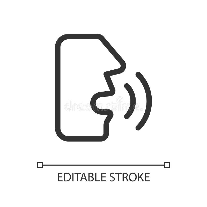 Speech Recognition Pixel Perfect Linear Ui Icon Stock Vector ...