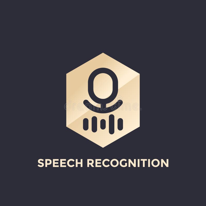 Speech Recognition Vector Logo on Gold Shape Stock Vector ...