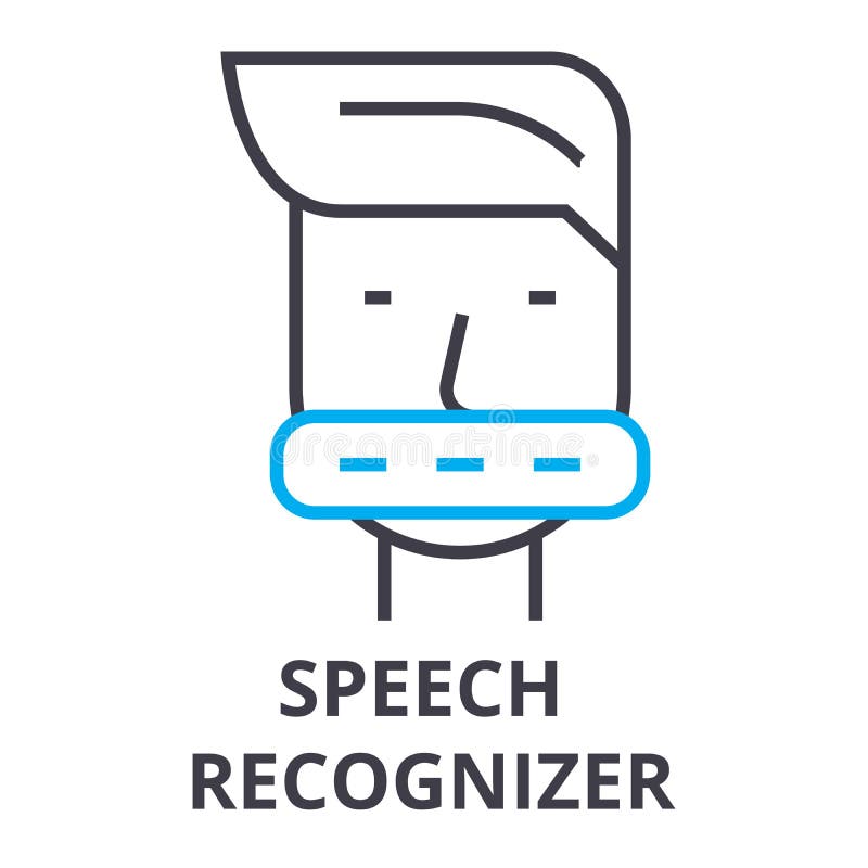 Speech Recognizer Thin Line Icon, Sign, Symbol, Illustation, Linear ...