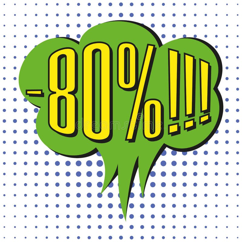 Speech Sale Bubble with Text -80 . Stock Vector - Illustration of icon ...