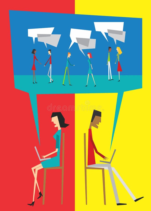 Multicolored Social Interaction Stock Vector - Illustration of chat ...