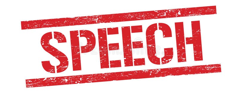 SPEECH Text on Red Vintage Lines Stamp Stock Illustration ...