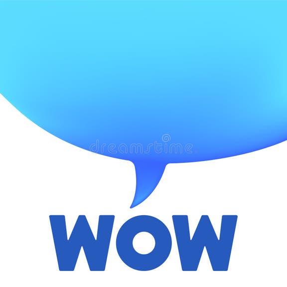 Speech with Text WOW Simple Illustration Stock Vector - Illustration of ...