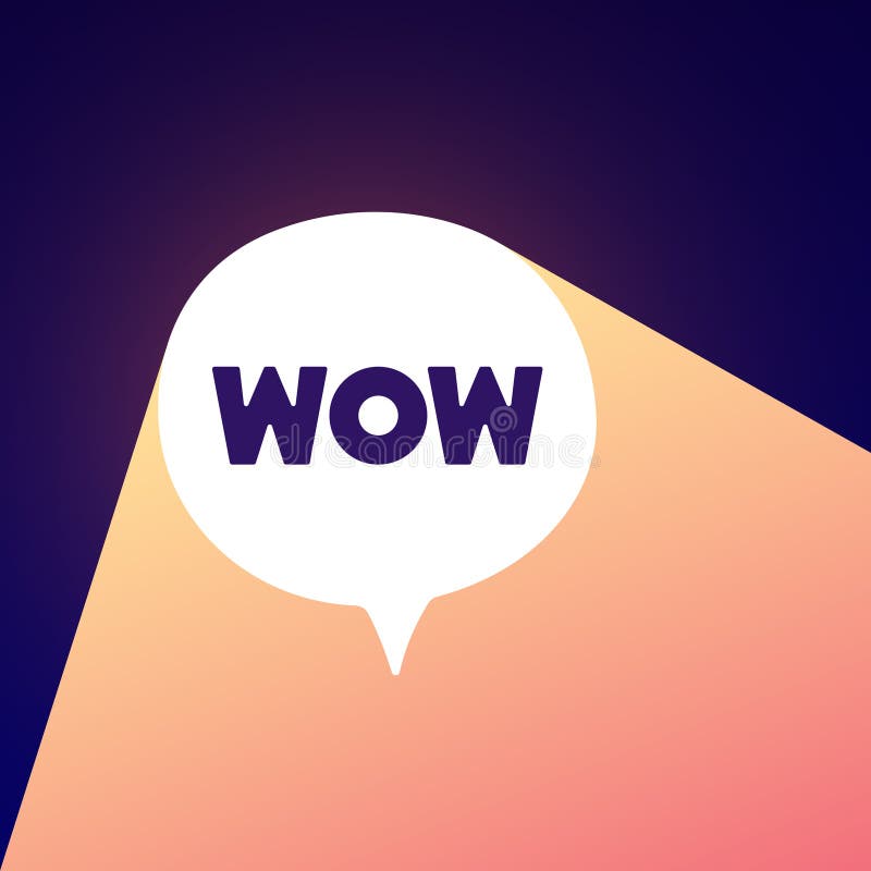 Speech with Text WOW Simple Illustration Stock Vector - Illustration of ...