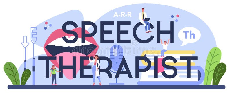Speech Therapist Typographic Header. Didactic Correction and Speech ...