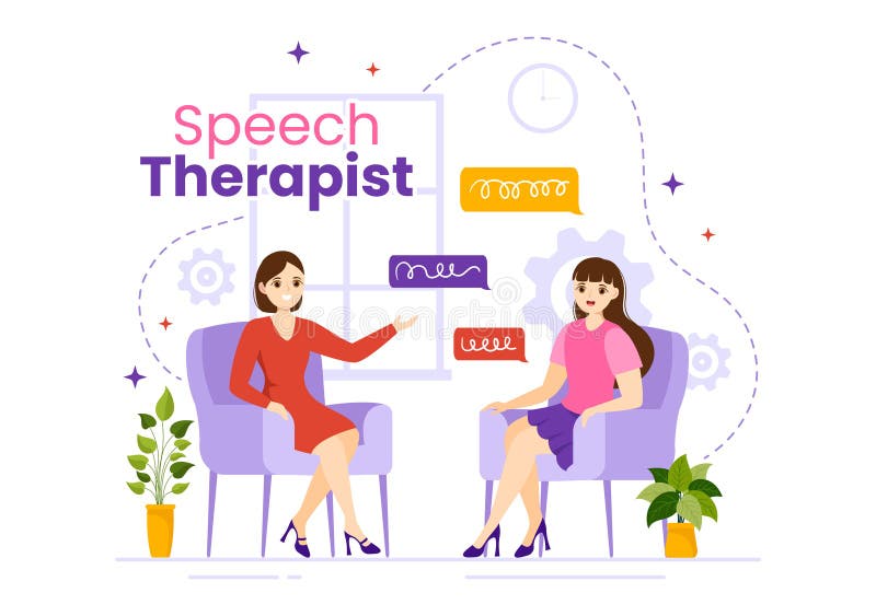Speech Therapist Vector Illustration with People Training Basic ...