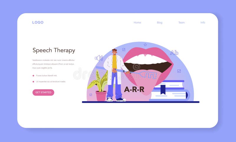 Speech Therapist Web Banner or Landing Page. Doctor Diagnozing and ...