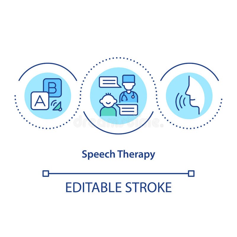 Speech Therapy Concept Icon Stock Vector - Illustration of tongue ...
