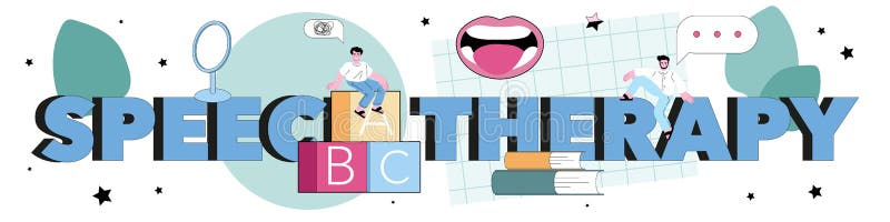 Speech Therapy Typographic Header. Didactic Correction and Speech Stock ...