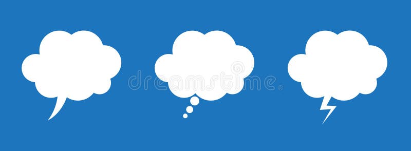 Speech or Think Bubble, Empty Communication Cloud. Thought Cloud. White ...