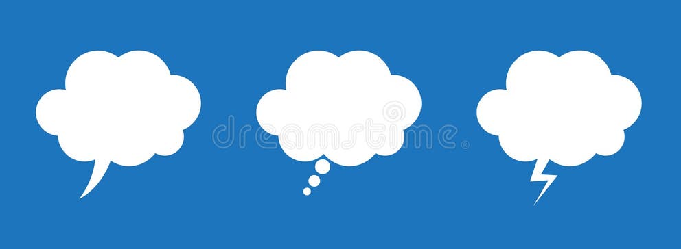 Speech or Think Bubble, Empty Communication Cloud. Thought Cloud. White ...