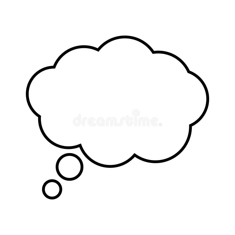 Speech or Think Bubble, Empty Line Communication Cloud. Stock Vector ...