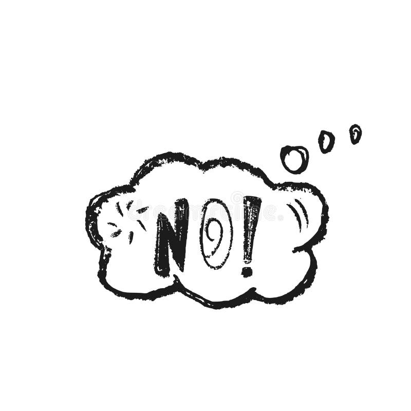 Speech Thinking Bubble with No Sign. Curse Crayon Doodle Text Stock ...