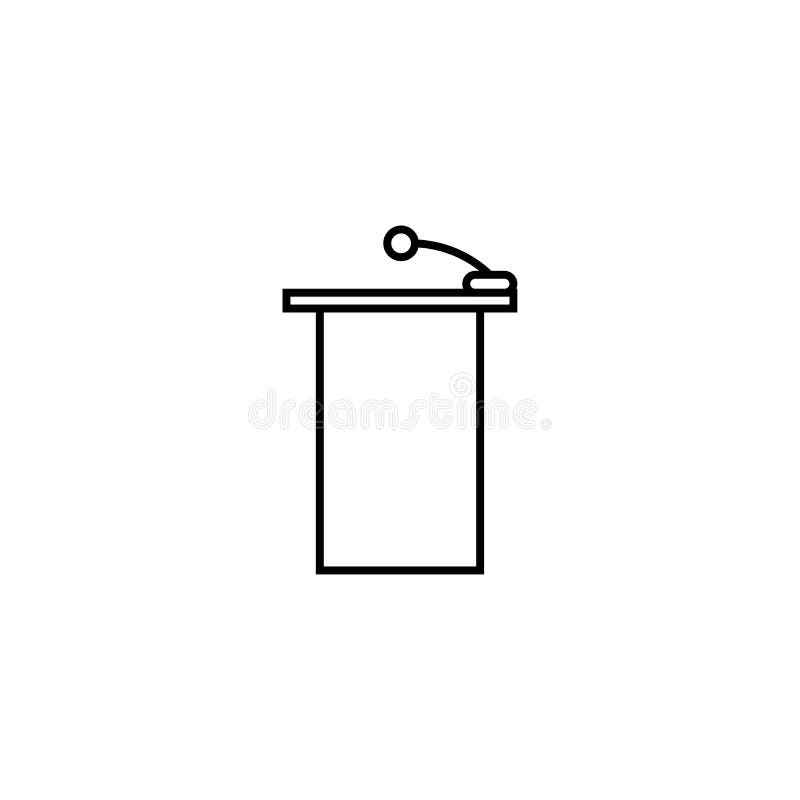 Speech, Tribune, Microphone, Conference Icon Stock Illustration ...