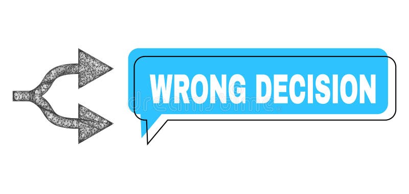 Shifted Wrong Decision Message Frame and Hatched Split Arrows Right ...