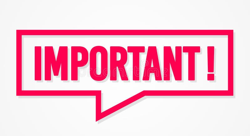 Speech Bubble Sign with Text Important Stock Vector - Illustration of ...