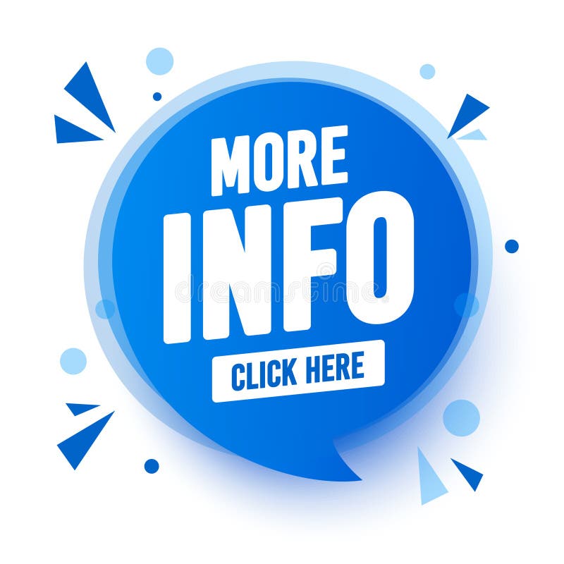 Blue Speech Bubble with Text More Info Stock Vector - Illustration of ...