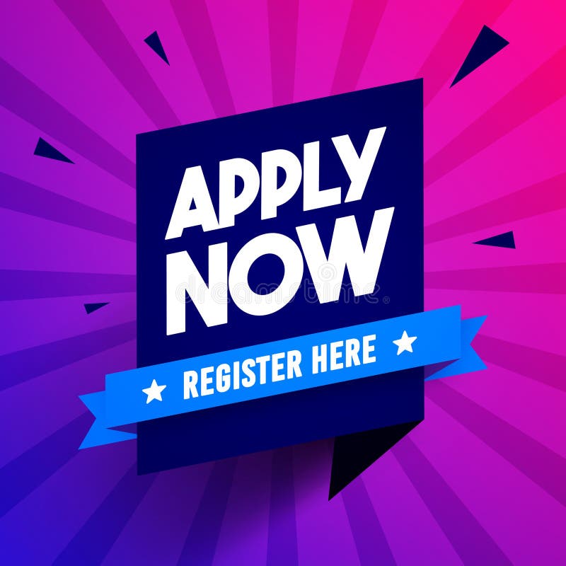 Apply Now Speech Bubble Label on Colorful Background Stock Vector ...