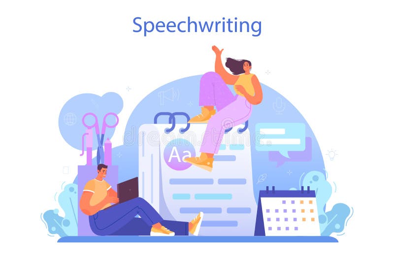Speechwriter Concept. Professional Speaker or Journalist Write a ...