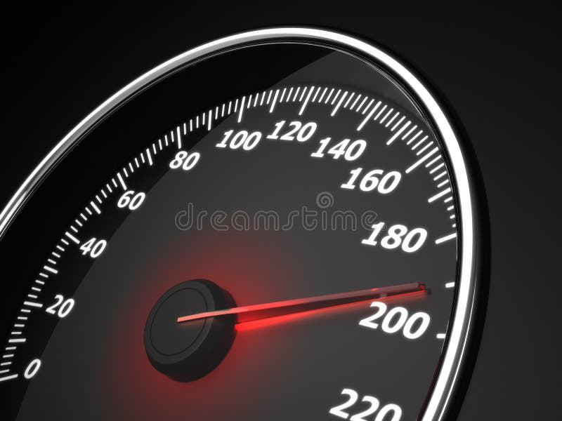 Speedometer - Racing To 100 MPH Stock Illustration - Illustration of ...